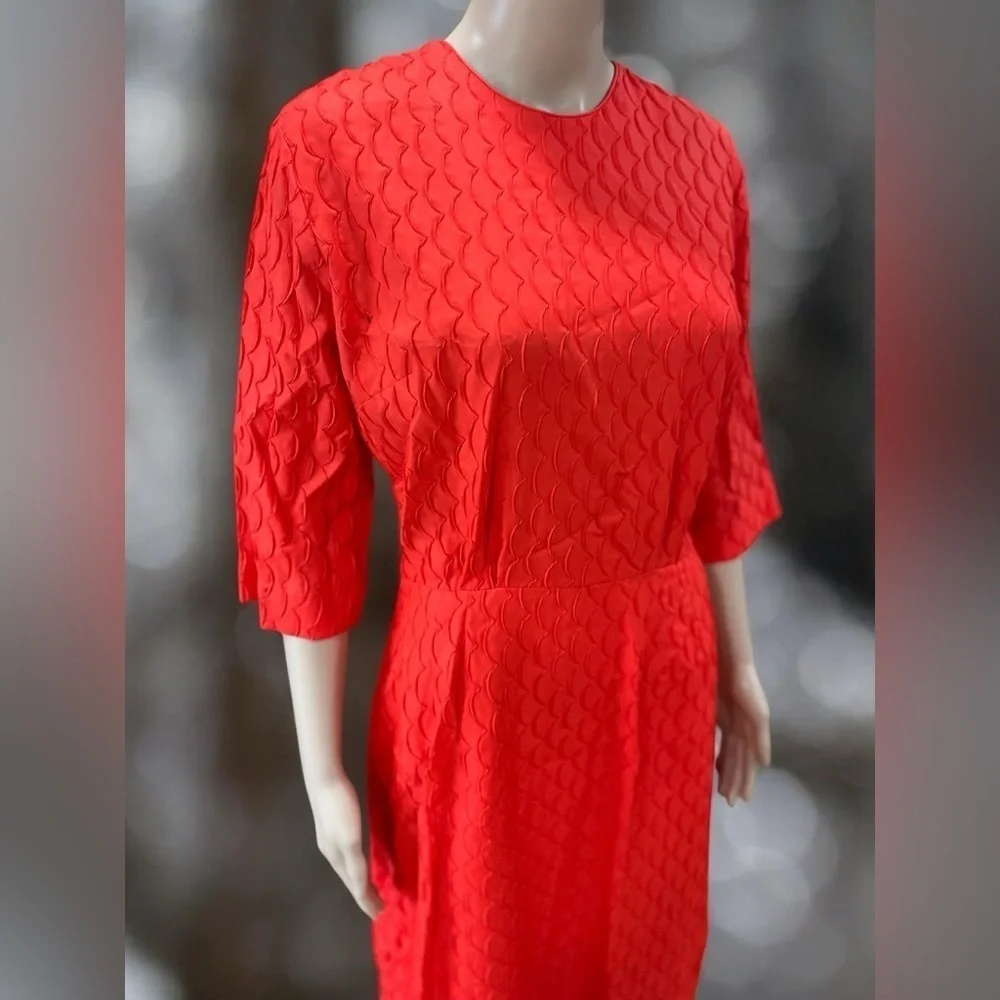 Vintage | Dresses | Vintage Red Fishtail Textured Cocktail Wiggle ...